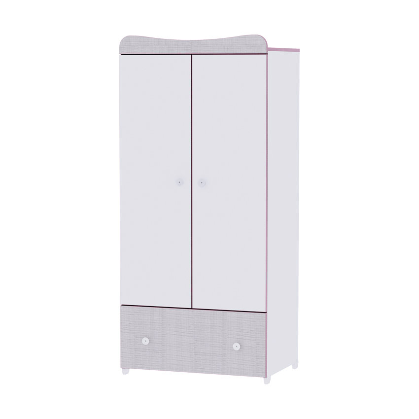 ГАРДЕРОБ EXCLUSIVE БЯЛО/РОЗОВ CROSSLINE - Техком